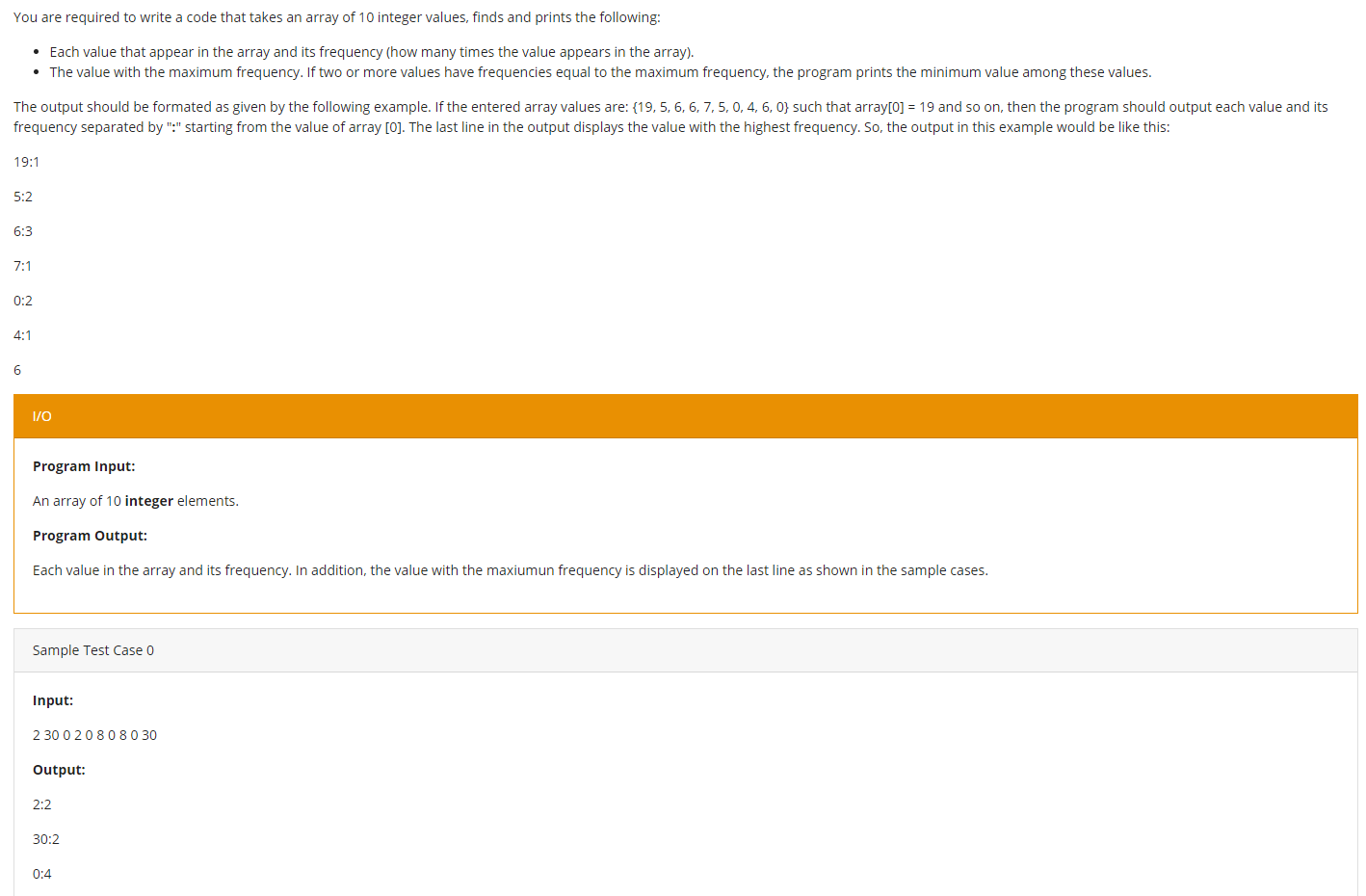 Solved You are required to write a code that takes an array | Chegg.com