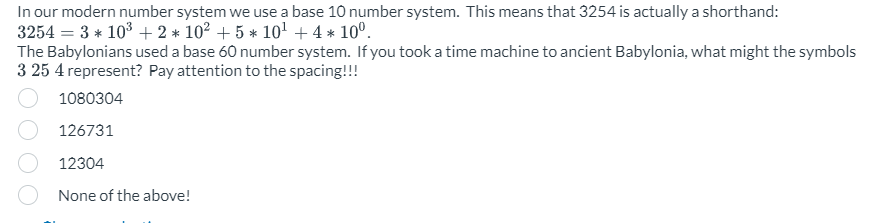 Solved In our modern number system we use a base 10 ﻿number | Chegg.com