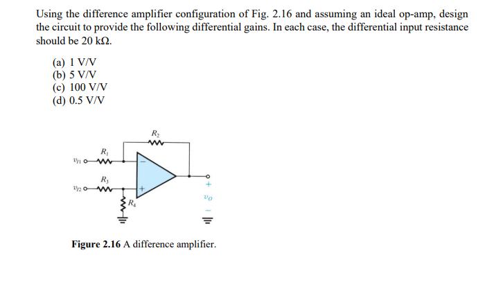 Solved Using the difference amplifier configuration of Fig. | Chegg.com