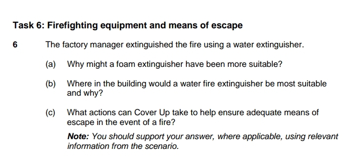 Solved Task 6: Firefighting equipment and means of escape6 | Chegg.com