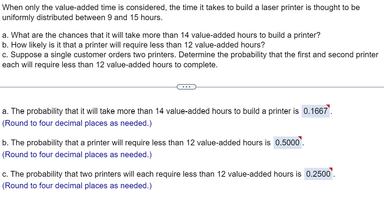 Solved When only the value-added time is considered, the | Chegg.com
