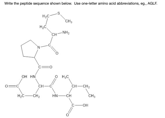 Solved Write the peptide sequence shown below. Use | Chegg.com