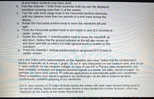 c. Rotate the trigger level knob to set the trigger | Chegg.com