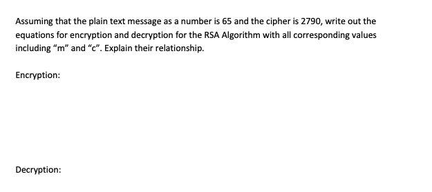 Solved 4) RSA encryption and decryption algorithm. For all | Chegg.com