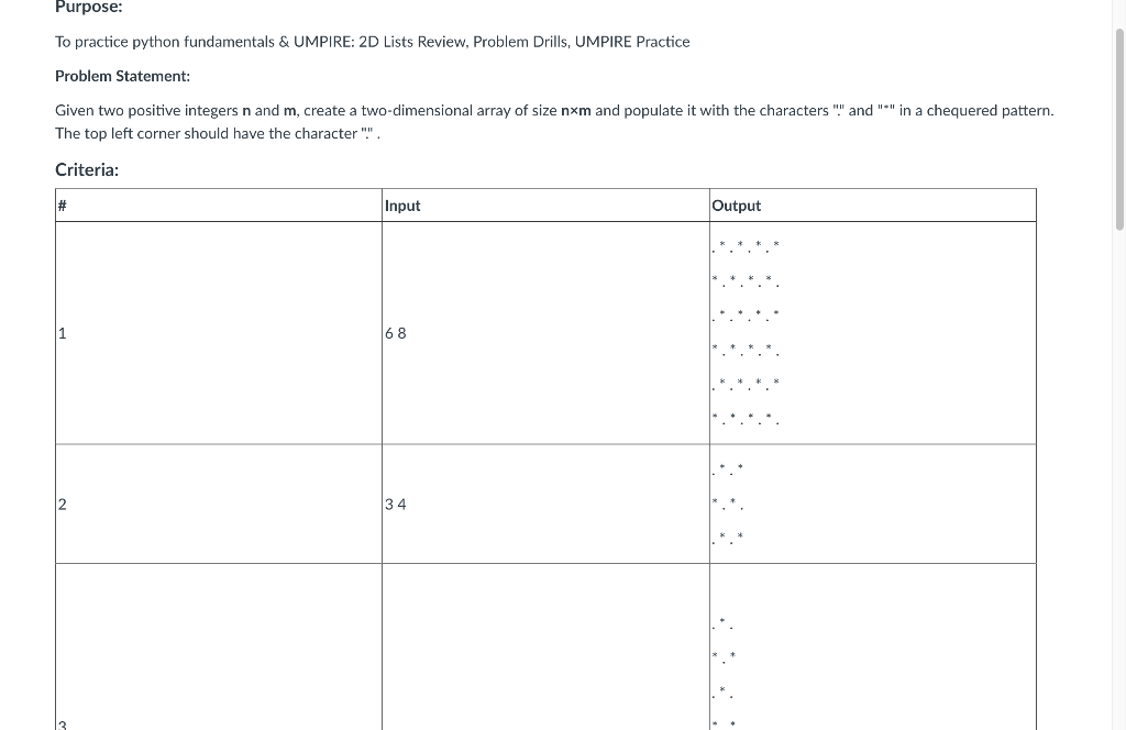 Solved Given two positive integers n and m, create a | Chegg.com