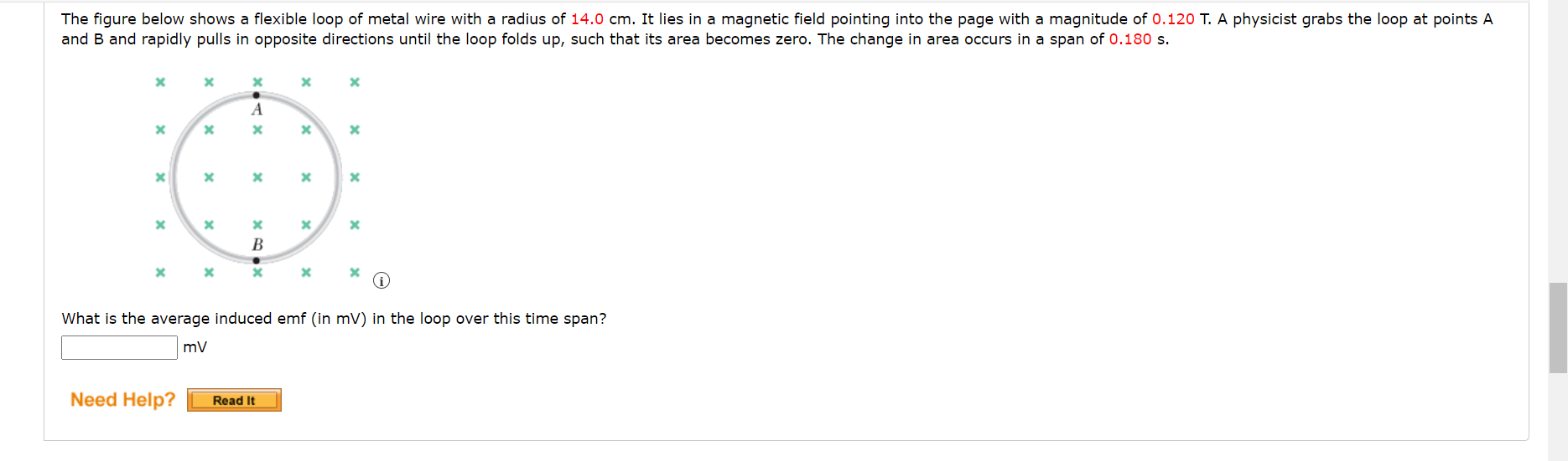 Solved The figure below shows a flexible loop of metal wire | Chegg.com