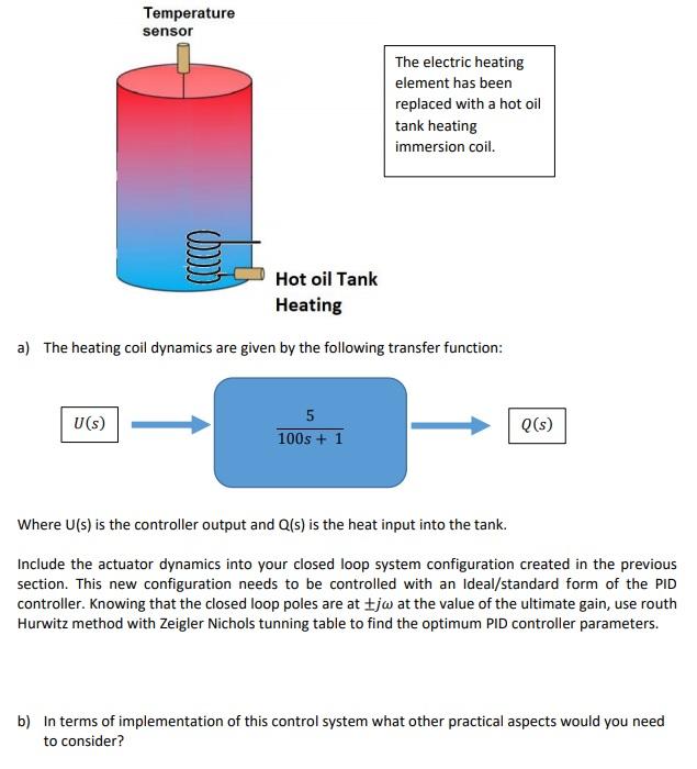 Solved Temperature sensor The electric heating element has | Chegg.com