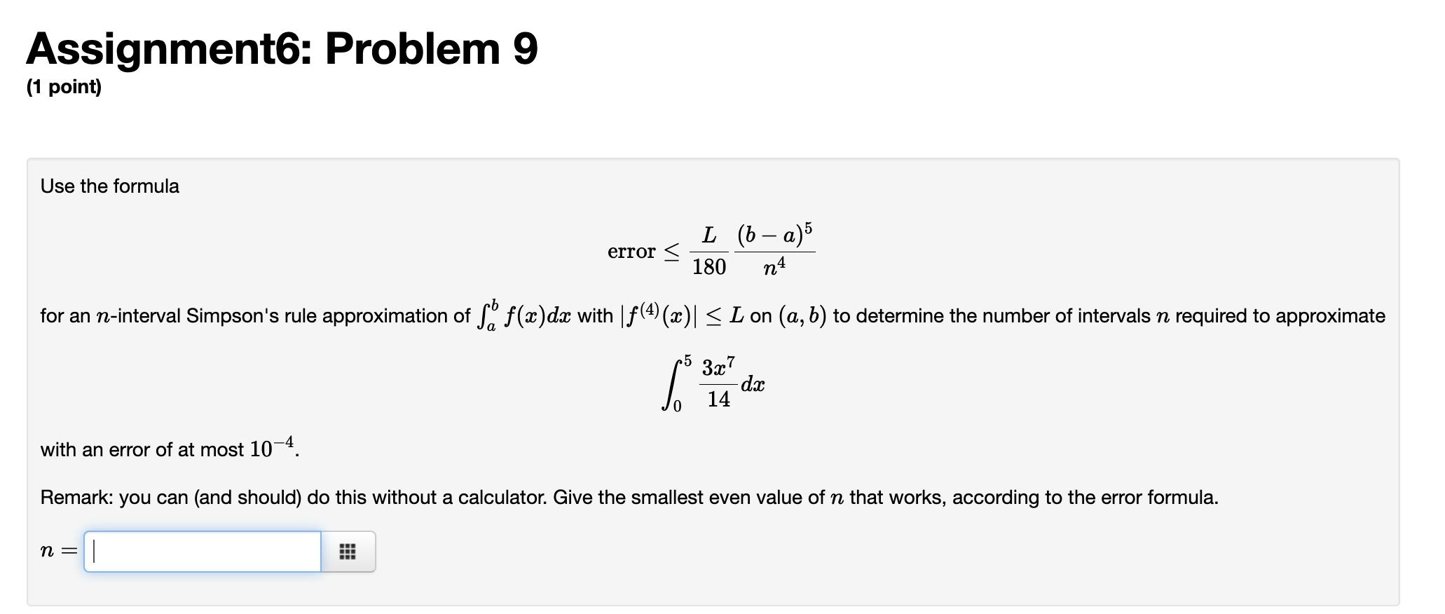 Solved Assignment6: Problem 9 (1 point) Use the formula L | Chegg.com