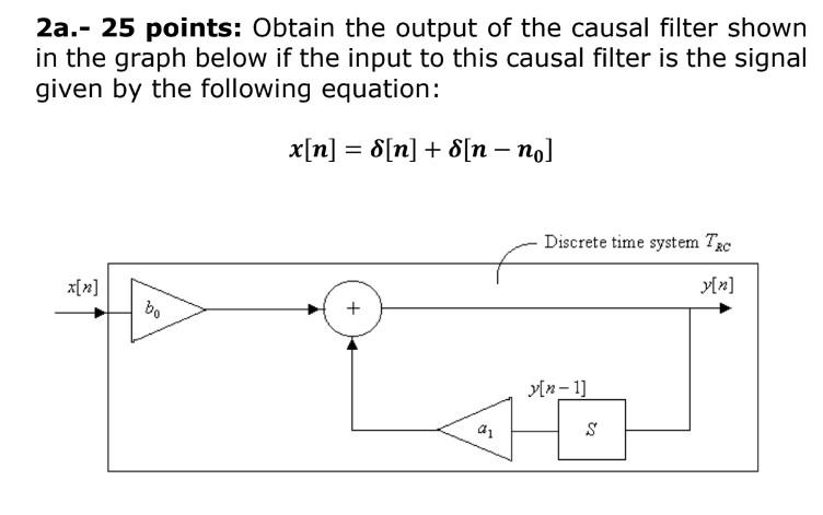 Solved 2a.- 25 points: Obtain the output of the causal | Chegg.com