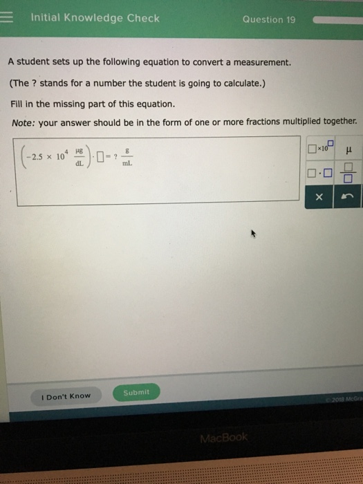 Solved Initial Knowledge Check Question 19 A student sets up | Chegg.com