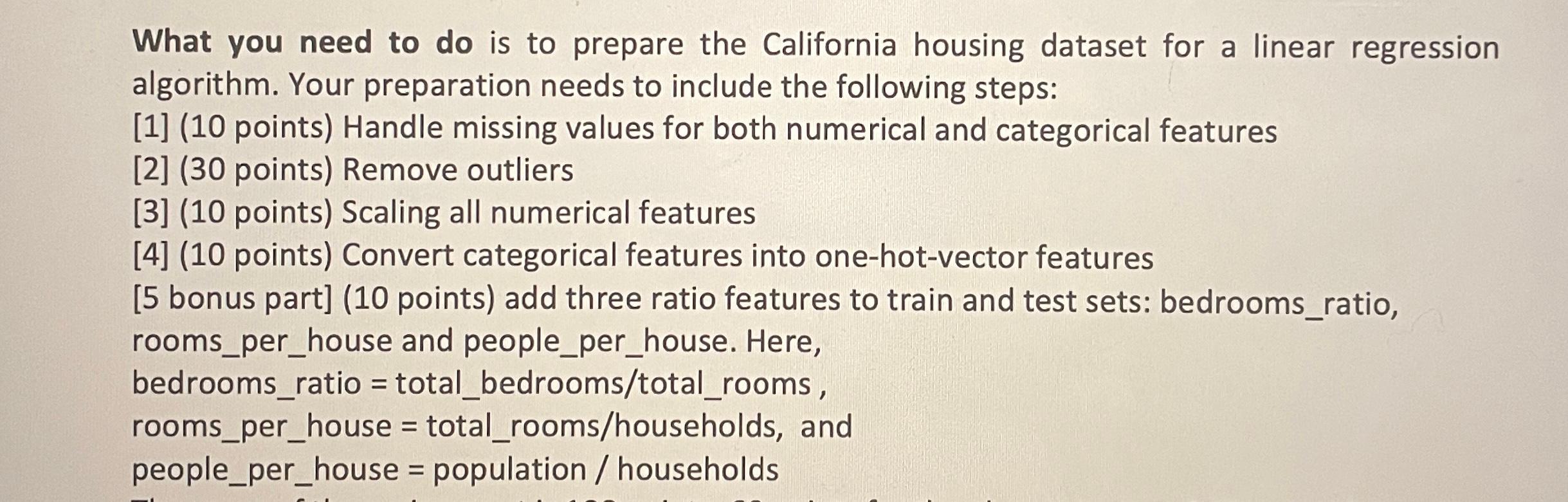 Solved What you need to do is to prepare the California | Chegg.com