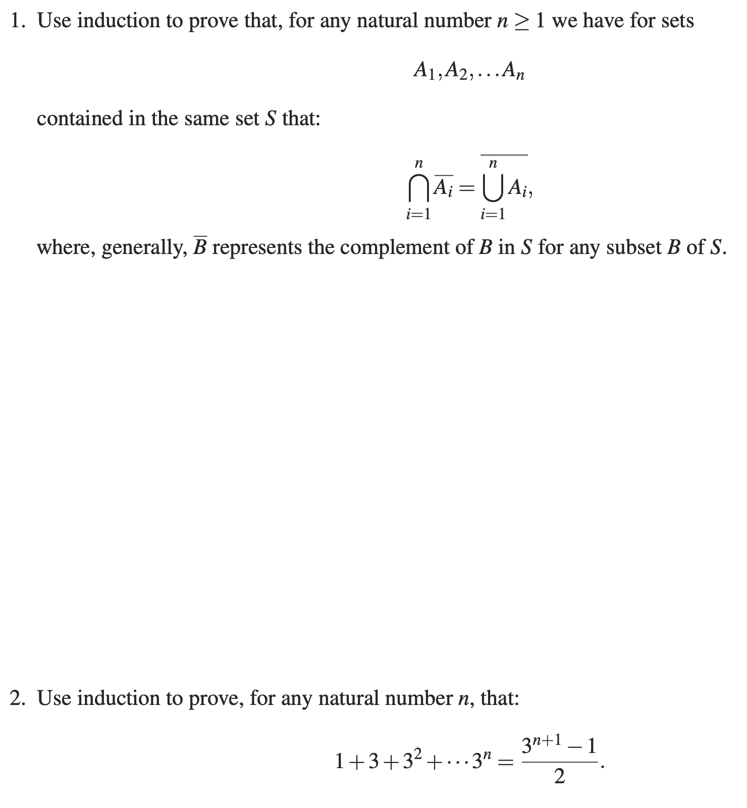 Solved 1. Use induction to prove that, for any natural | Chegg.com