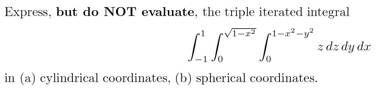Solved Express, but do NOT evaluate, the triple iterated | Chegg.com