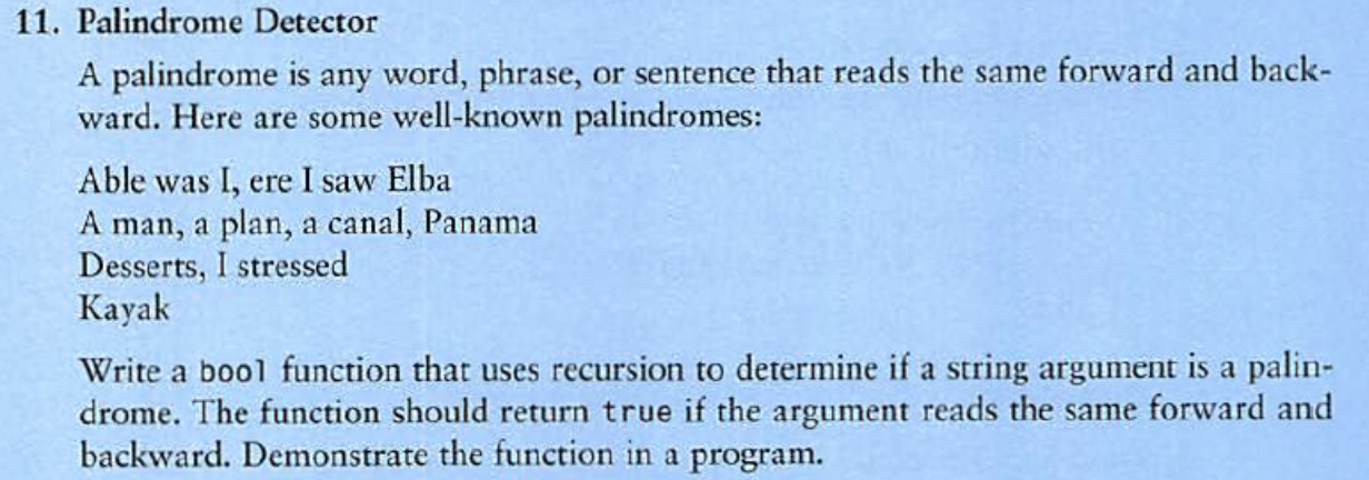 Solved 11. Palindrome Detector A palindrome is any word, | Chegg.com