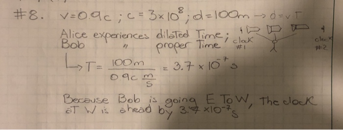 Solved S) Alice has two clocks that are synchronized in her | Chegg.com