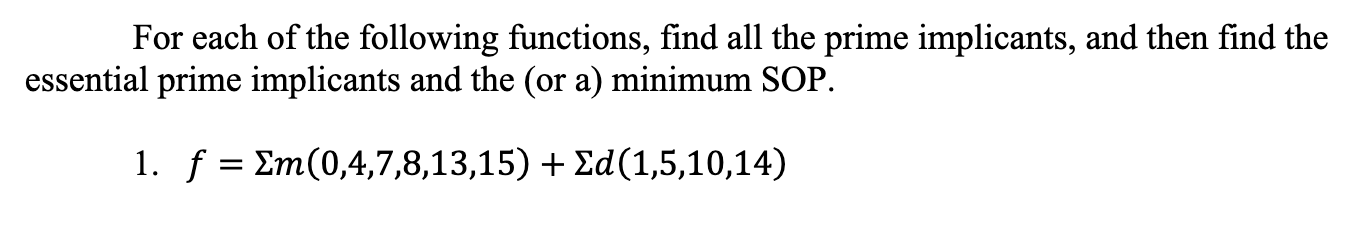 Solved For each of the following functions, find all the | Chegg.com