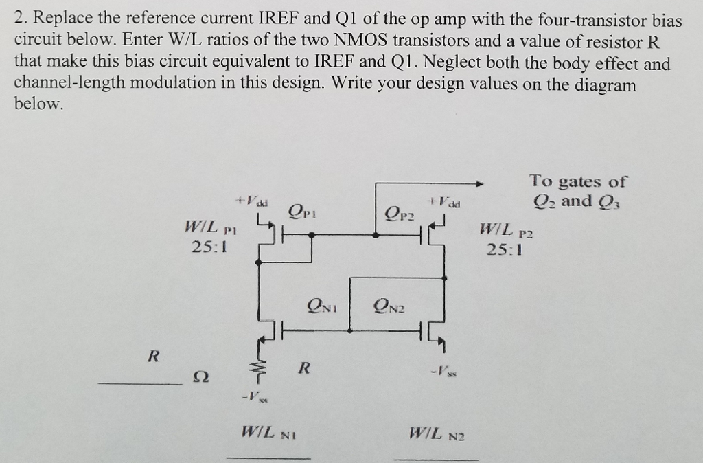 2. Replace the reference current IREF and Q1 of the | Chegg.com