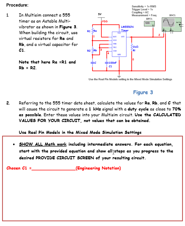 Solved 1 In Multisim connect a 555 timer as an Astable | Chegg.com