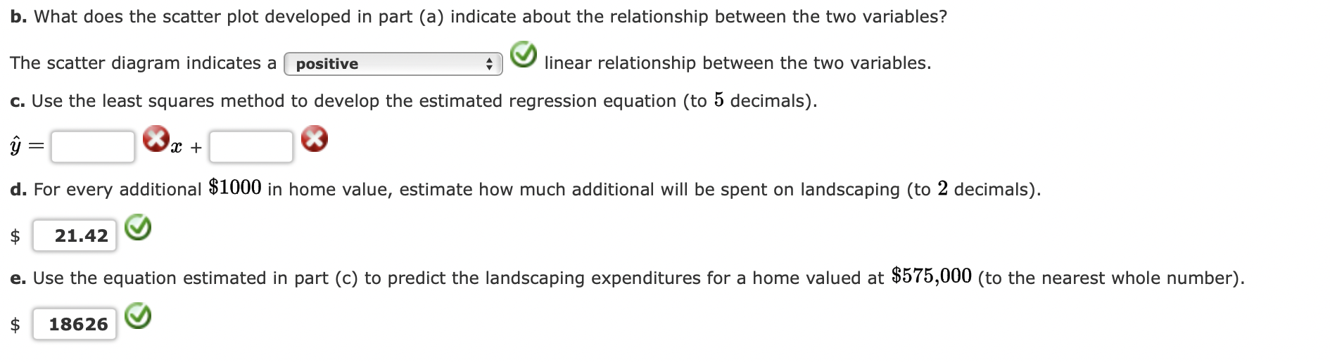 David's Landscaping has collected data on home values | Chegg.com