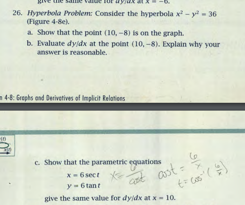 Solved = 26. Hyperbola Problem: Consider the hyperbola x2 - | Chegg.com