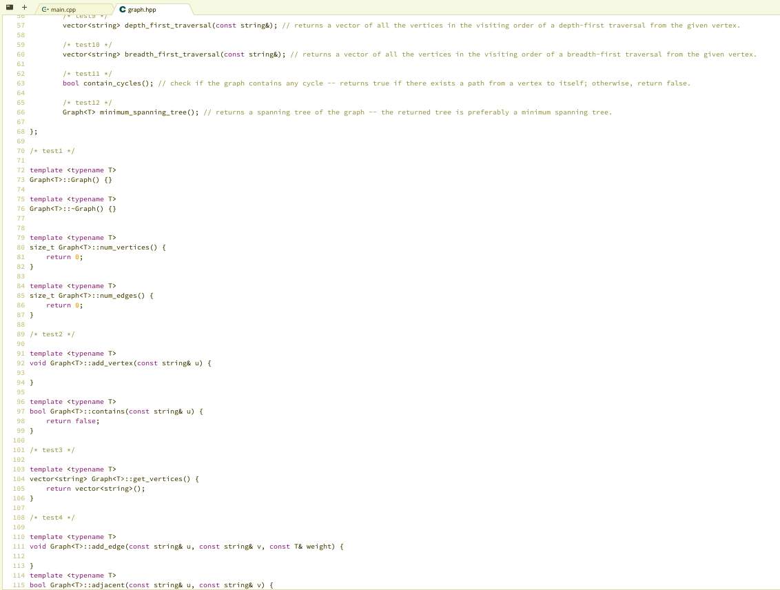 Weighted Undirected Graph: C++ programming | Chegg.com