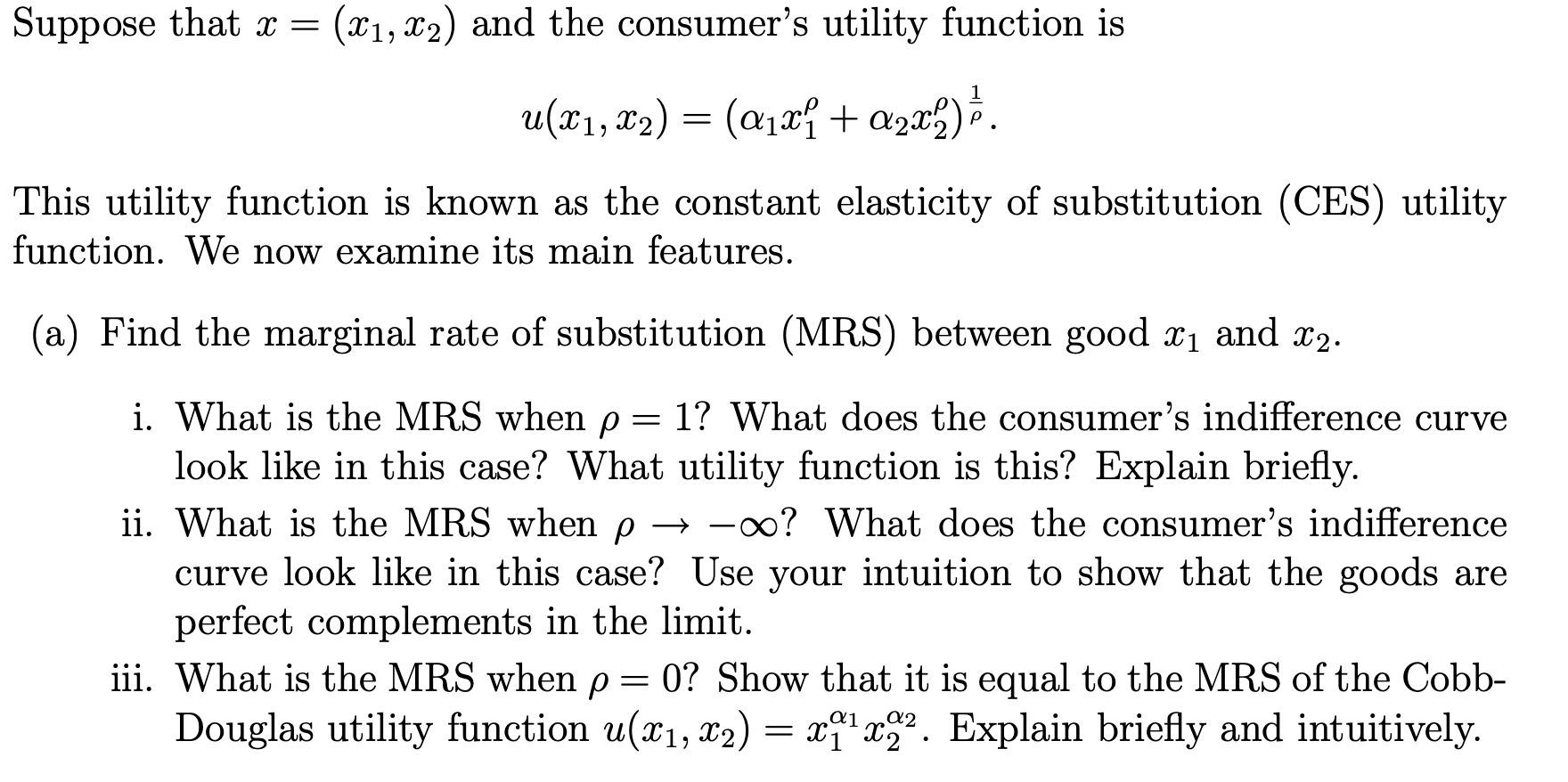 Solved Suppose that x = (x1, x2) and the consumer's utility | Chegg.com