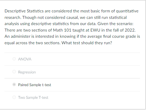 Solved Descriptive Statistics are considered the most basic | Chegg.com