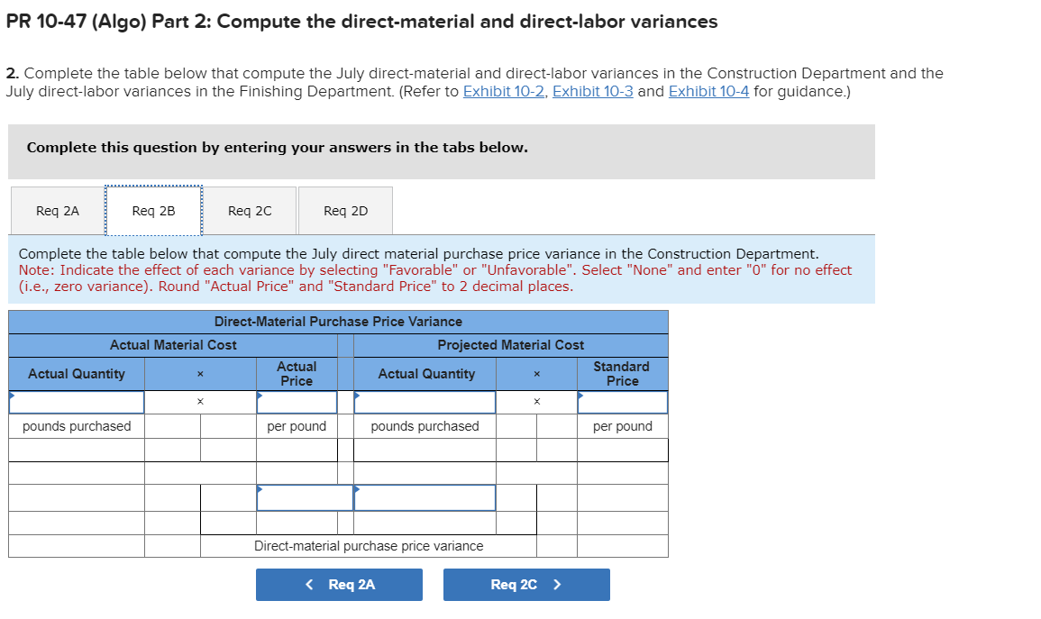 Solved Requlred Informetion PR 10-47 (Algo) Comprehensive | Chegg.com