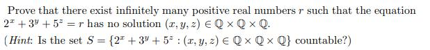 Solved Prove that there exist infinitely many positive real | Chegg.com