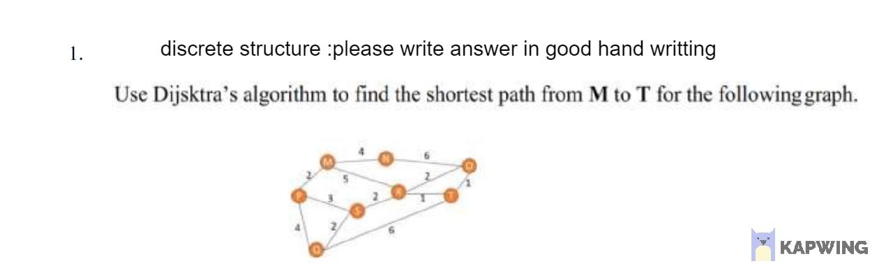 Solved 1. discrete structure please write answer in good | Chegg.com