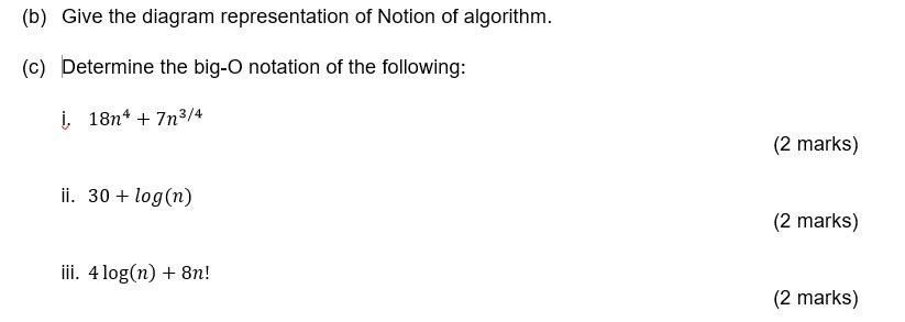 Solved (b) Give the diagram representation of Notion of | Chegg.com