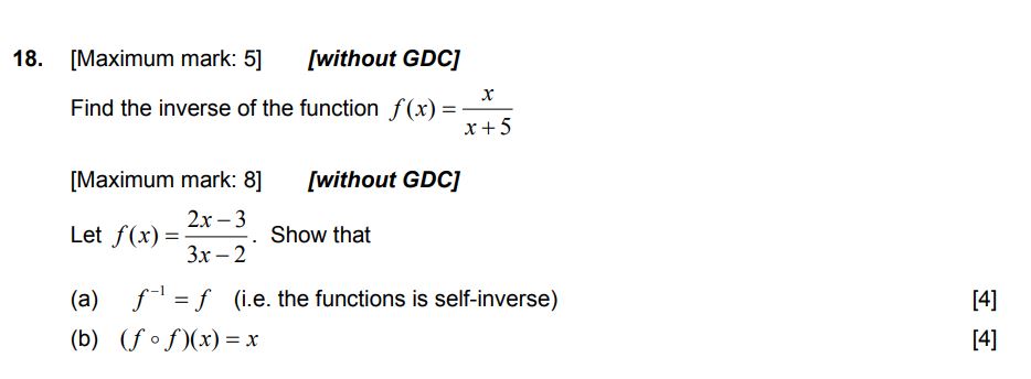 Solved [Maximum mark: 5] [without GDC] [WoFind the inverse | Chegg.com