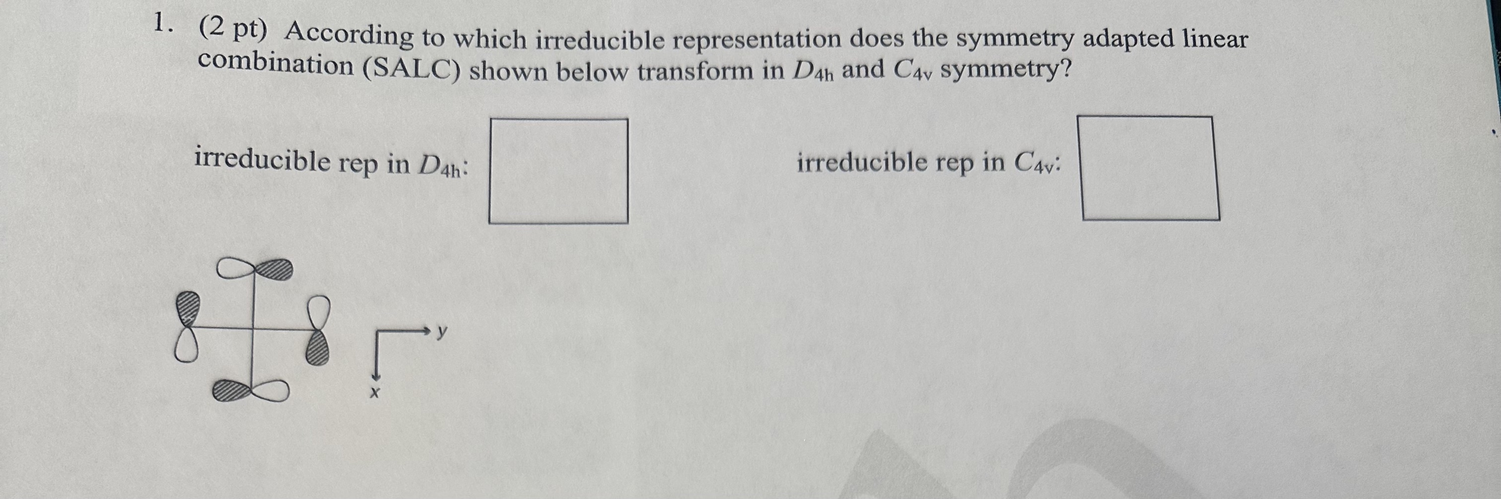 Solved 1. (2 pt) According to which irreducible | Chegg.com