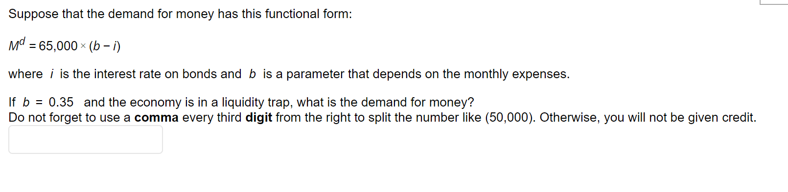 Solved Suppose that the demand for money has this functional | Chegg.com