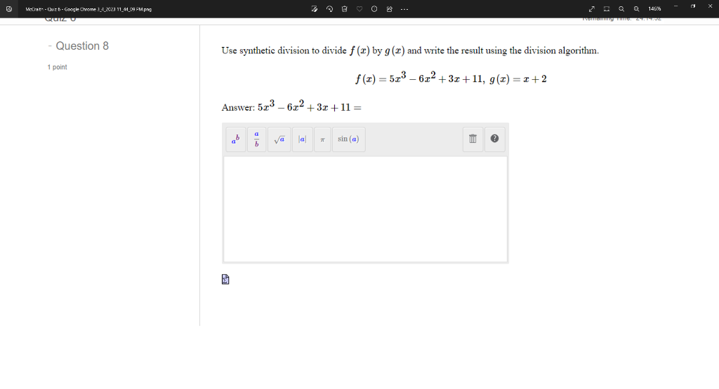 Solved Use synthetic division to divide f(x) by g(x) and | Chegg.com