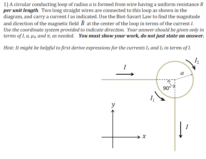 Solved 1) A circular conducting loop of radius a is formed | Chegg.com