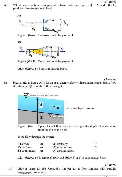 Solved i) (1 mark) Which cross-section enlargement (please | Chegg.com