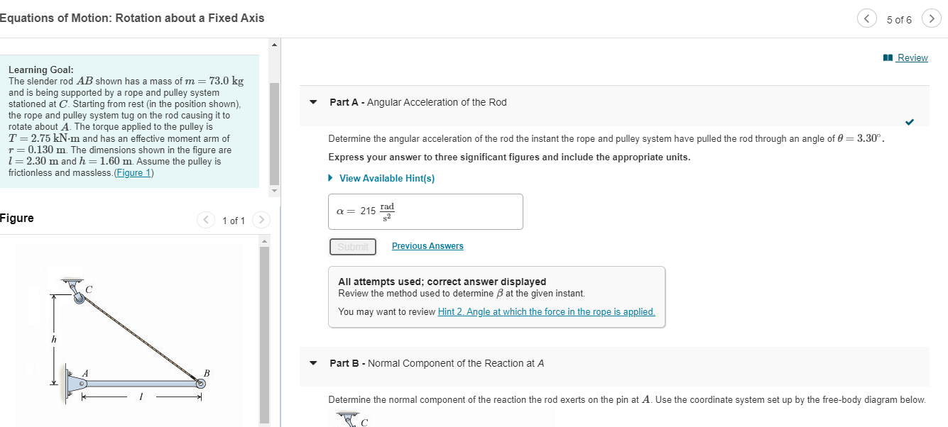 Solved Equations of Motion: Rotation about a Fixed Axis 5 of | Chegg.com