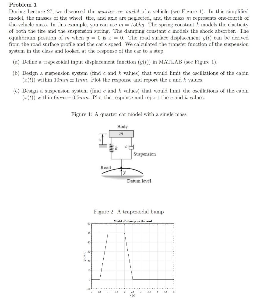 Problem 1 During Lecture 27, we discussed the | Chegg.com