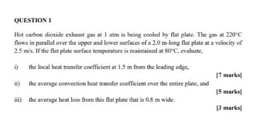 Solved Hot carbon dioxide exhaust gas at 1 atm is being | Chegg.com