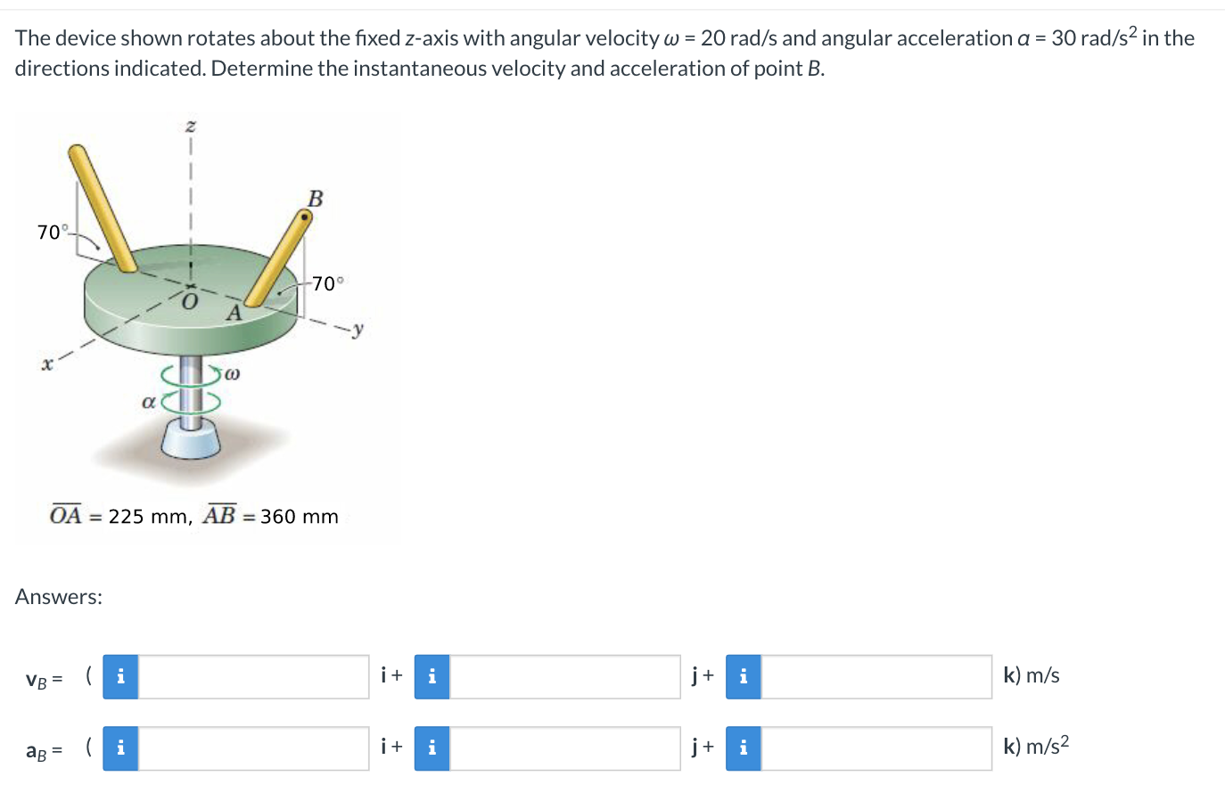 Solved The device shown rotates about the fixed z-axis with | Chegg.com
