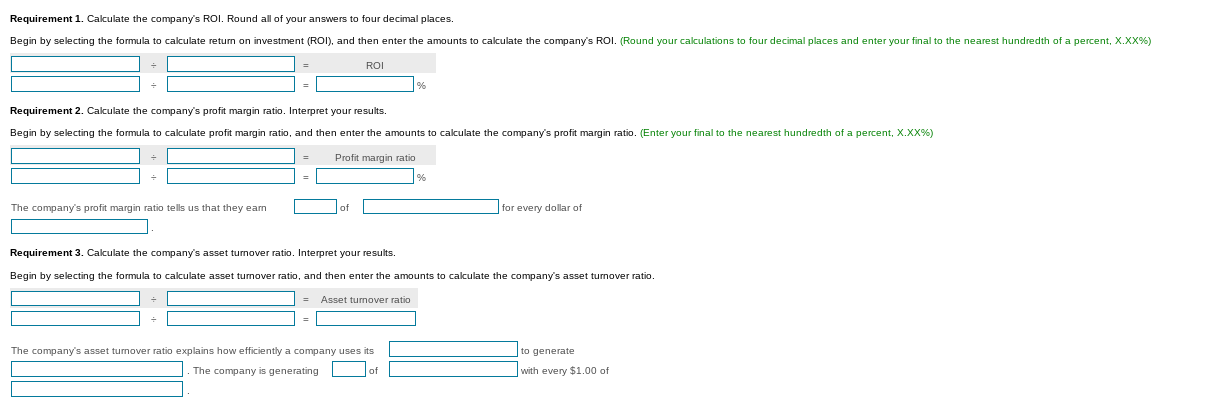 Solved Requirement 5. Calculate the company's RI. Interpret | Chegg.com