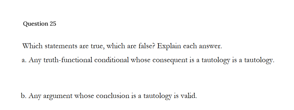Question 25 Which statements are true, which are | Chegg.com
