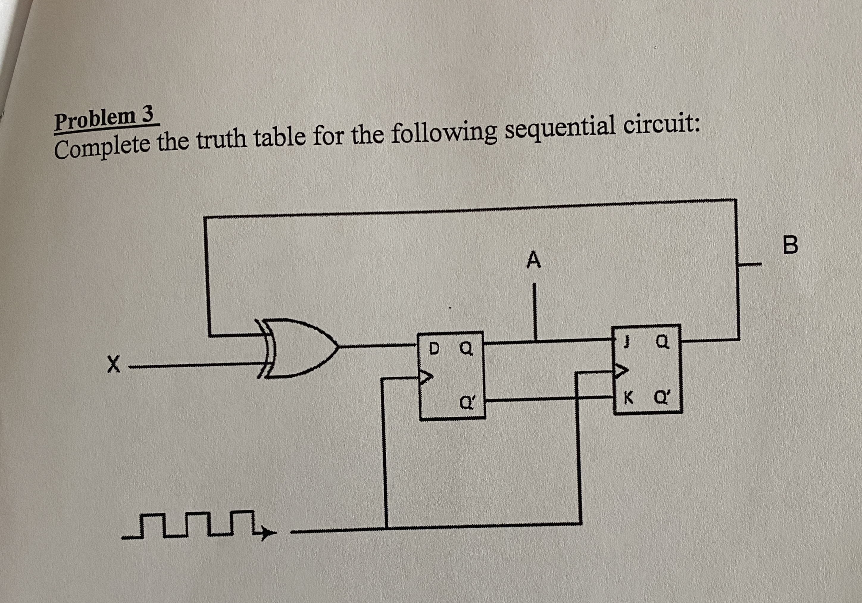 Solved Problem 3 Complete the truth table for the following | Chegg.com