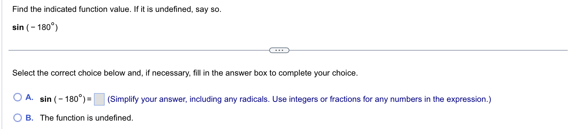 Solved ThFind the indicated function value. If it is | Chegg.com