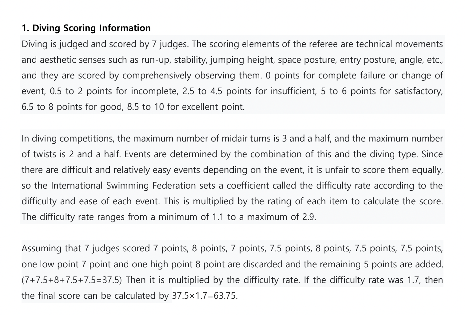 Solved Diving is judged and scored by 7 judges. The scoring | Chegg.com
