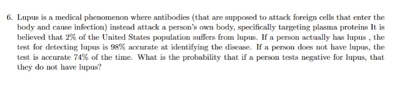Solved 6. Lupus is a medical phenomenon where antibodies | Chegg.com