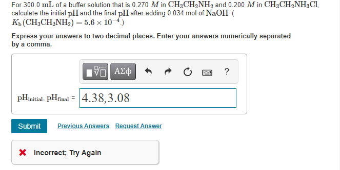 Solved For 300.0 mL of a buffer solution that is 0.270 M in | Chegg.com