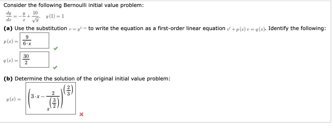 Solved Consider the following Bernoulli initial value | Chegg.com