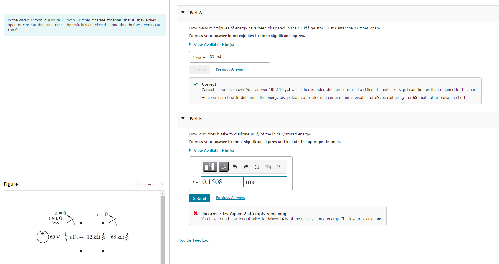 Solved In the circuit shown in (Figure 1), both switches | Chegg.com